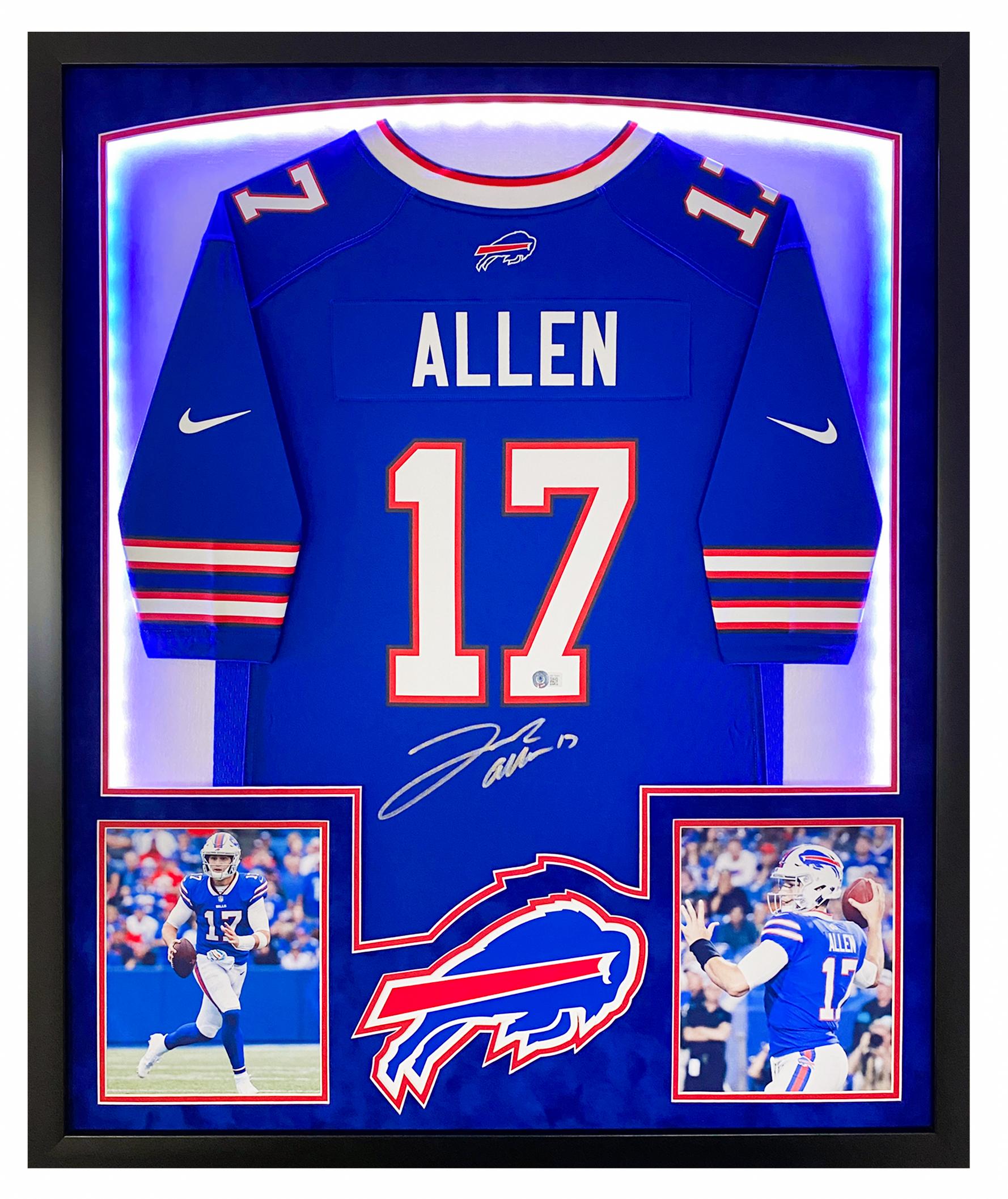 Josh Allen Signed Bills Custom Framed LED Jersey Display (Beckett ...