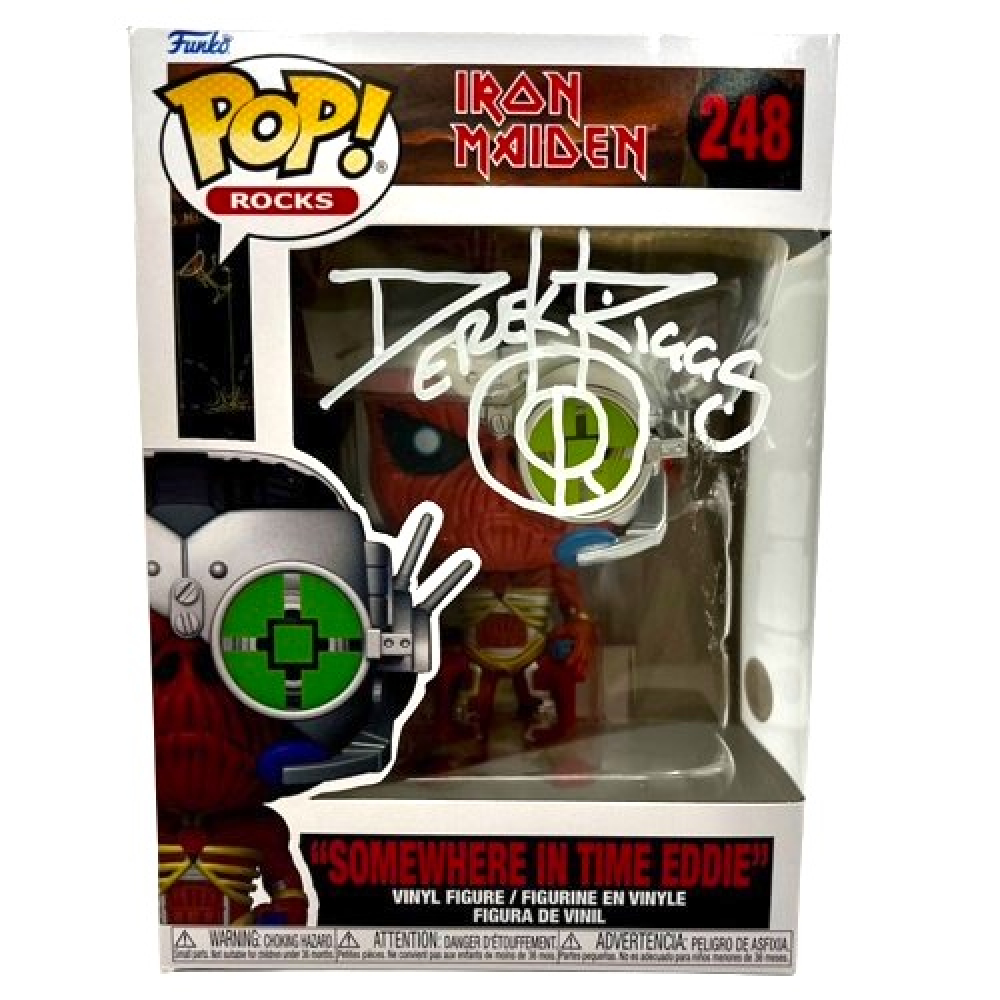 Derek Riggs Signed "Iron Maiden" #248 Somewhere in Time Eddie Funko Pop ...