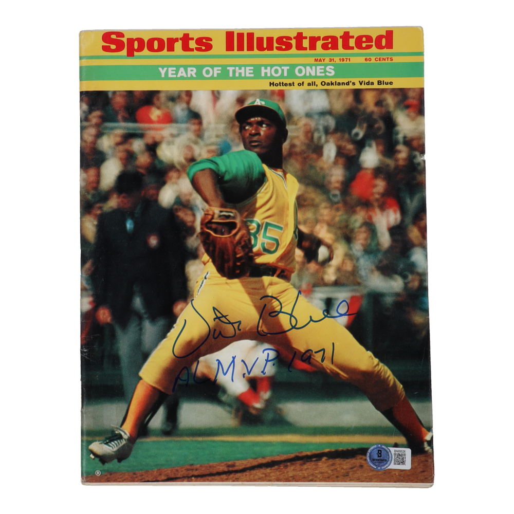 Vida Blue Signed 1971 Sports Illustrated Magazine Inscribed "AL MVP 1971" (Beckett) | Pristine ...
