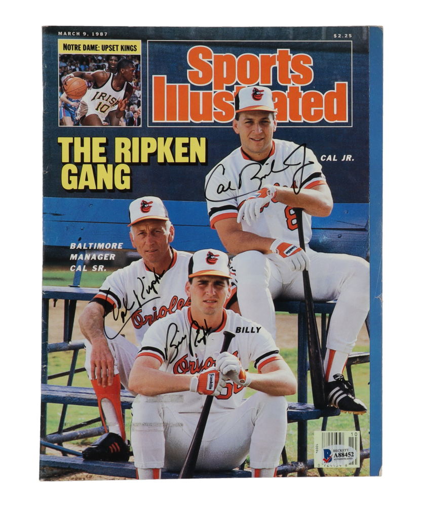 Cal Ripken Jr., Billy Ripken & Cal Ripken Sr. Signed 1987 Sports ...