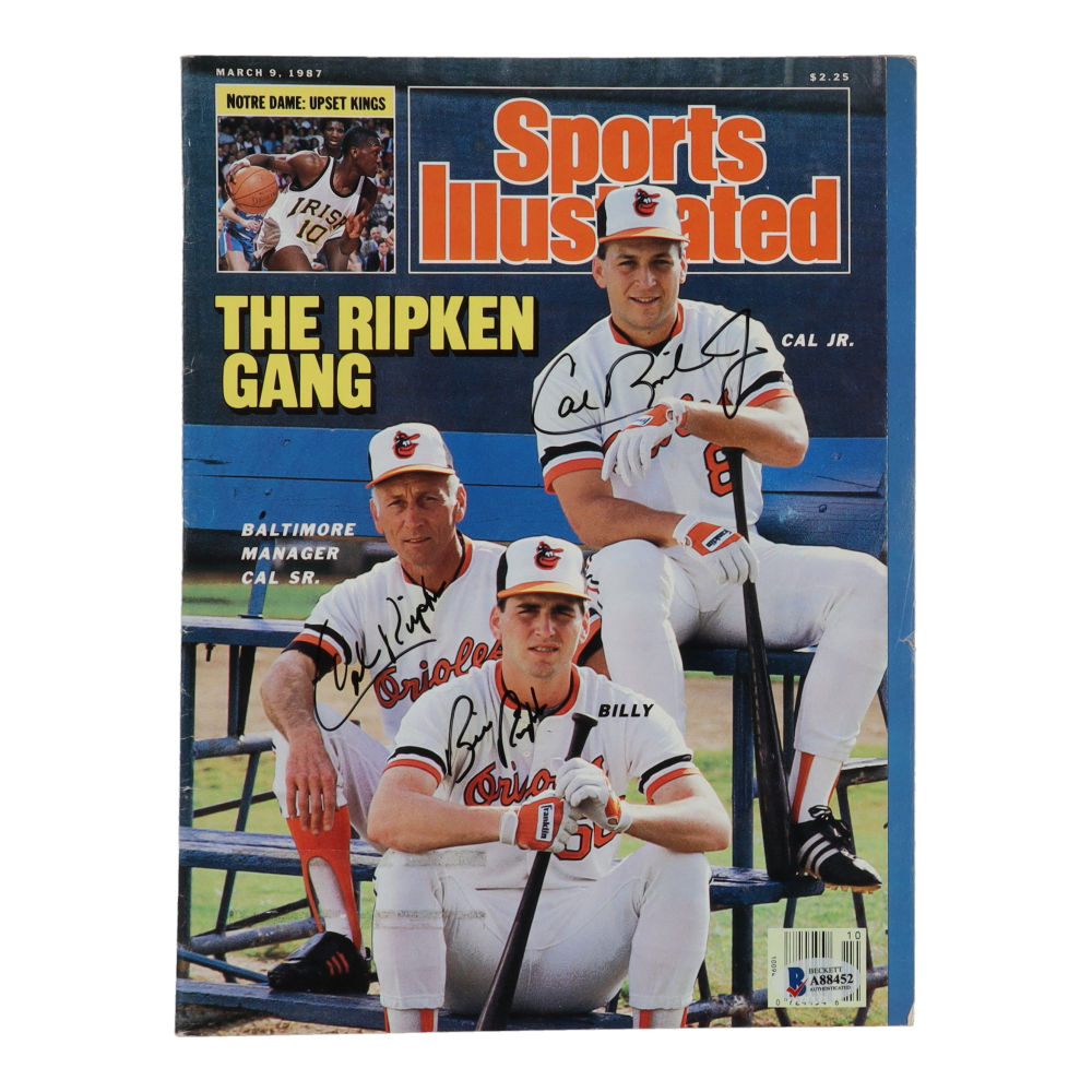 Cal Ripken Jr., Billy Ripken & Cal Ripken Sr. Signed 1987 Sports ...