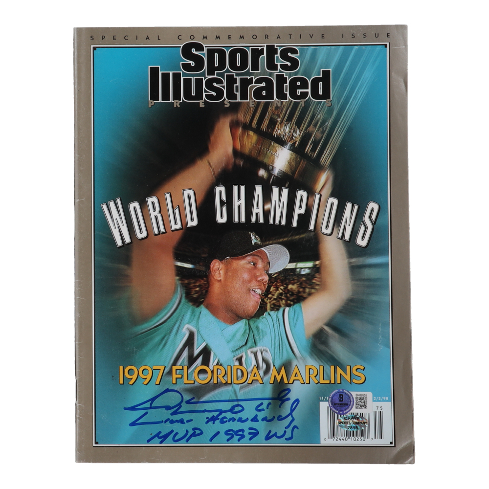 Livan Hernandez Signed 1997 Sports Illustrated Magazine Inscribed "MVP ...
