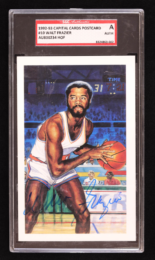 Walt Frazier Signed 1992-93 Capital Cards Hall of Fame Postcard #10 ...