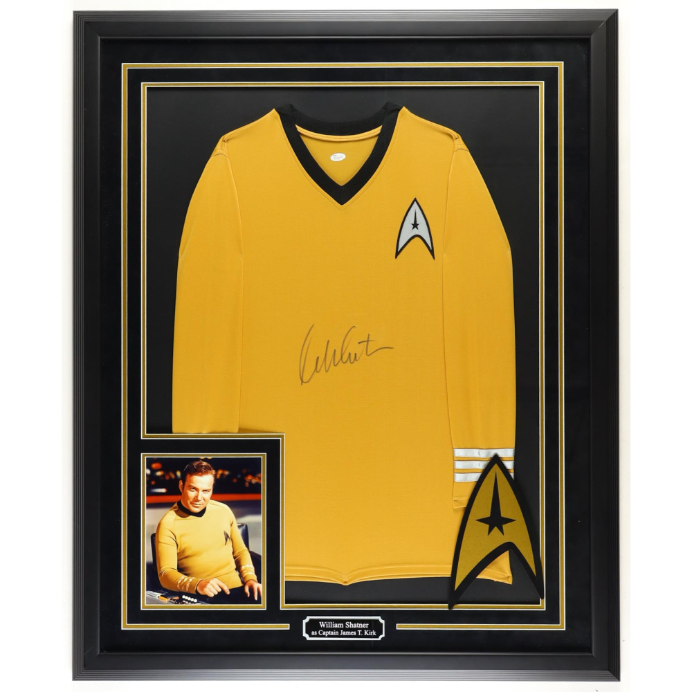 William Shatner Signed "Star Trek" Custom Framed Starfleet Uniform ...