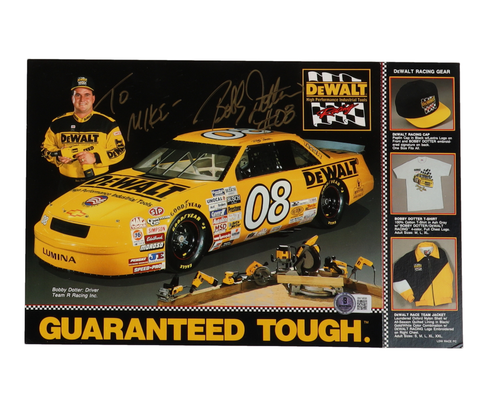 Bobby Dotter Signed NASCAR 8x12 Photo With Mail-In Reply Card (Beckett ...