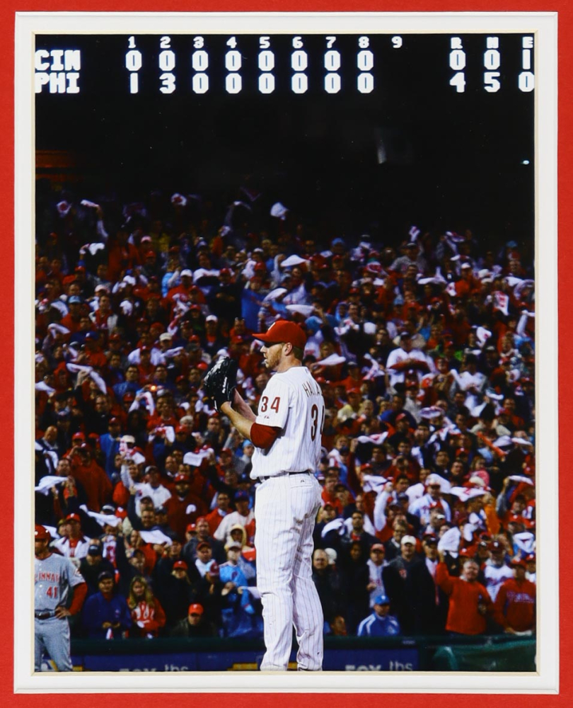Roy Halladay Signed Custom Framed Cut Display with Unsigned Jersey (PSA ...