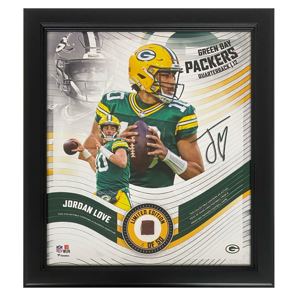 Jordan Love Packers LE Custom Framed Display with Piece of Game-Used ...