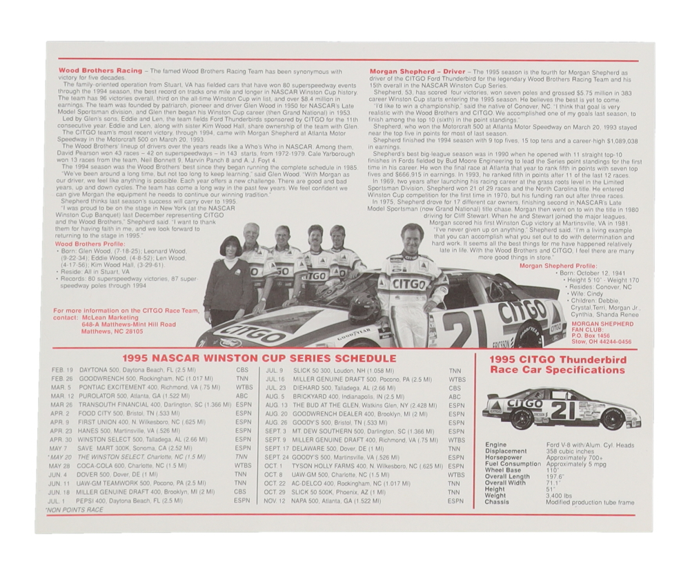 Morgan Shepherd Signed NASCAR 8x10 Photo (Beckett) | Pristine Auction