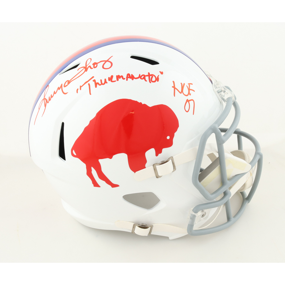 Thurman Thomas Signed Bills Full-Size Throwback Alternate Speed Helmet ...