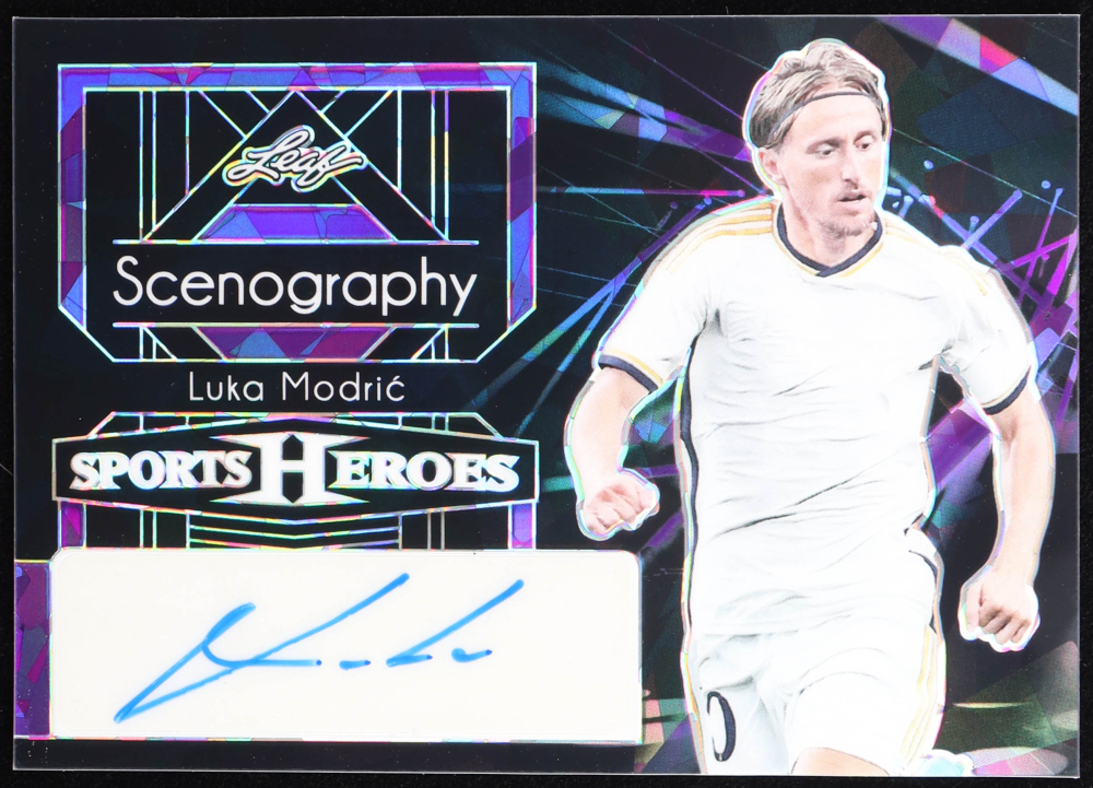 Luka Modric 2024 Leaf Metal Sports Heroes Scenography Crystal Purple # ...