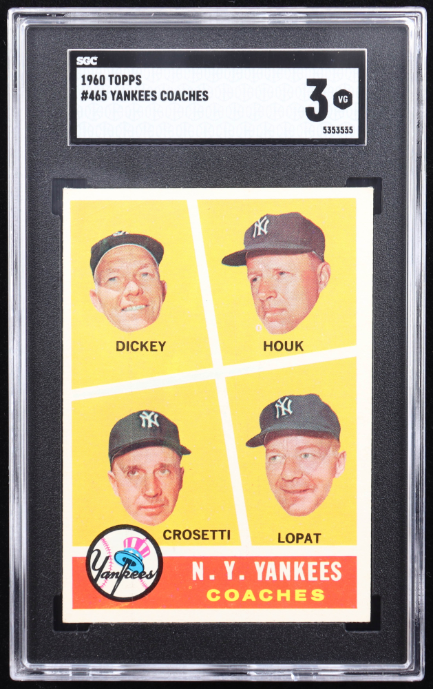 Yankees Coaches 1960 Topps #465 (SGC 3) | Pristine Auction