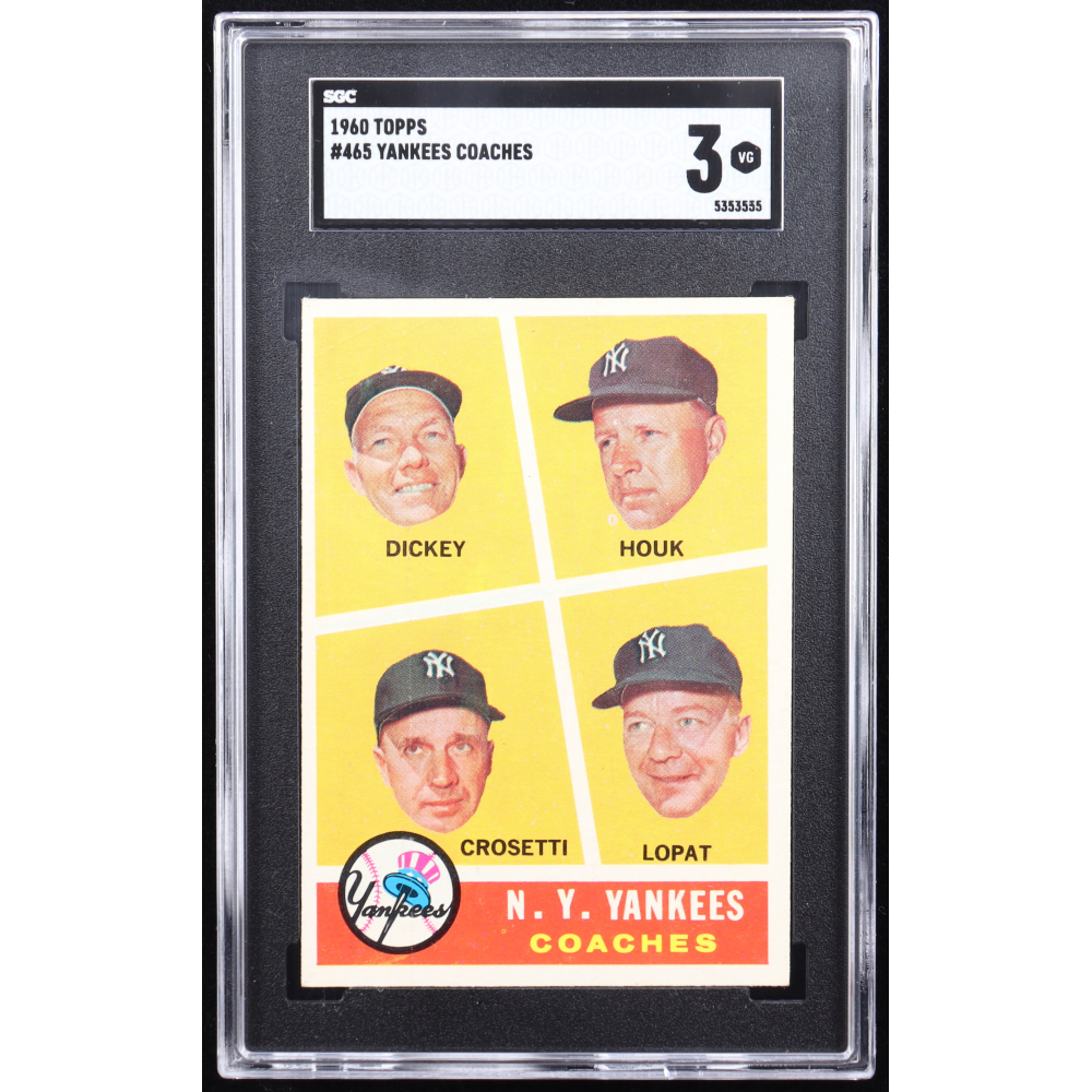 Yankees Coaches 1960 Topps #465 (SGC 3) | Pristine Auction