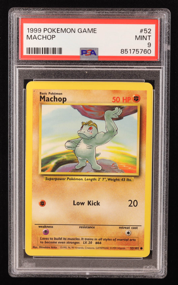 Machop 1999 Pokemon Base Unlimited #52 (PSA 9) | Pristine Auction