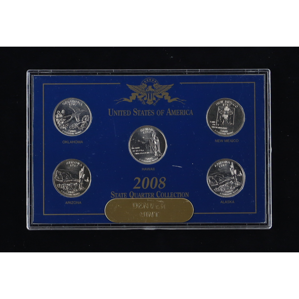 2008-D United States Denver Mint State Quarter Coin Set with (5) Coins ...