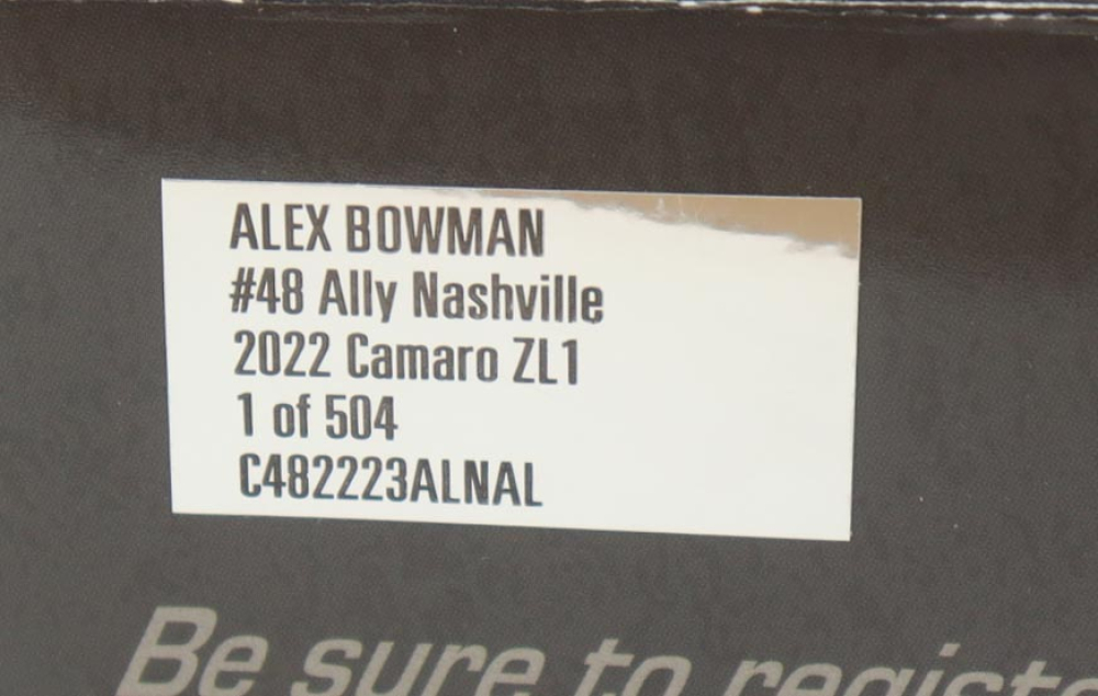Alex Bowman Signed 2022 #48 Ally I Nashville I 1:24 Diecast Car (PA ...