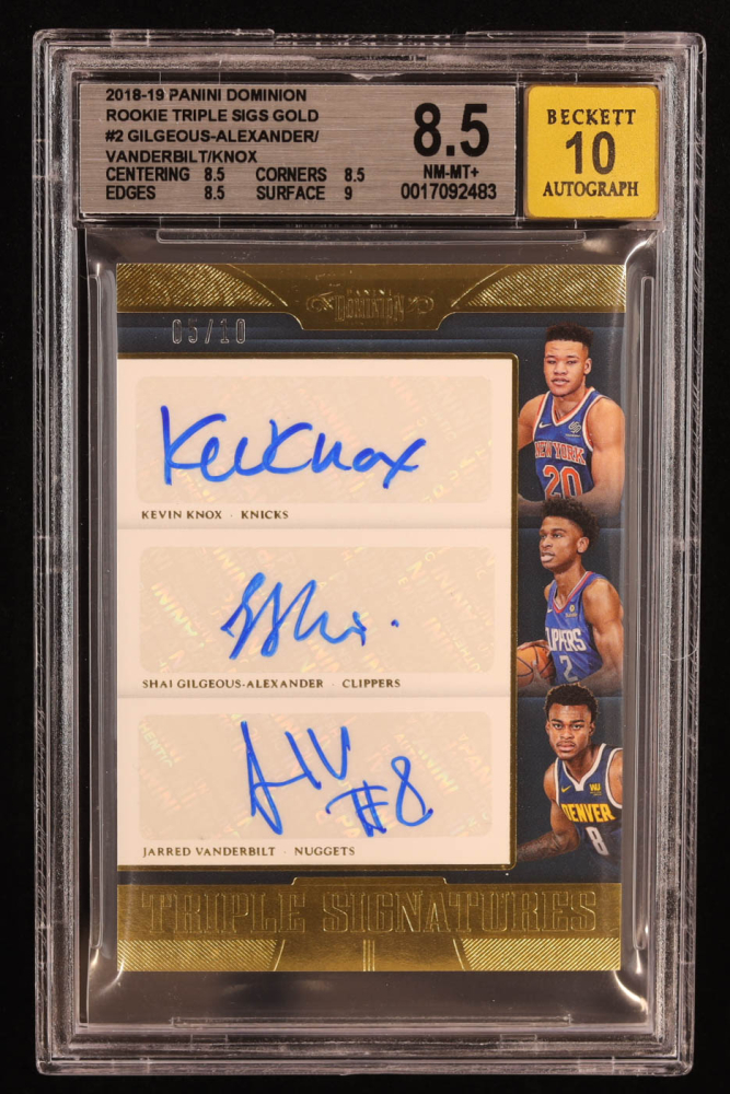 Kevin Knox / Shai Gilgeous-Alexander / Jarred Vanderbilt 2018-19 Panini ...