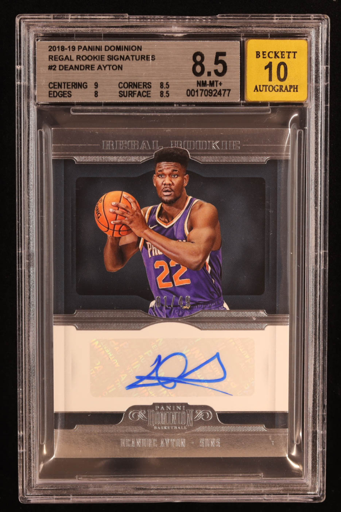 DeAndre Ayton 2018-19 Panini Dominion Regal Rookie Signatures #2 RC #01 ...