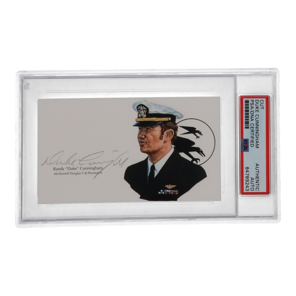 Duke Cunningham Signed Cut with Portrait (PSA) | Pristine Auction