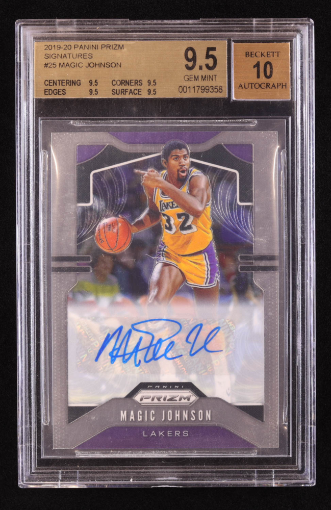 Magic Johnson 2019-20 Panini Prizm Signatures #25 (BGS 9.5 | Autograph ...