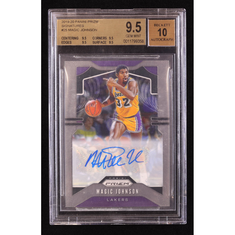 Magic Johnson 2019-20 Panini Prizm Signatures #25 (BGS 9.5 | Autograph ...
