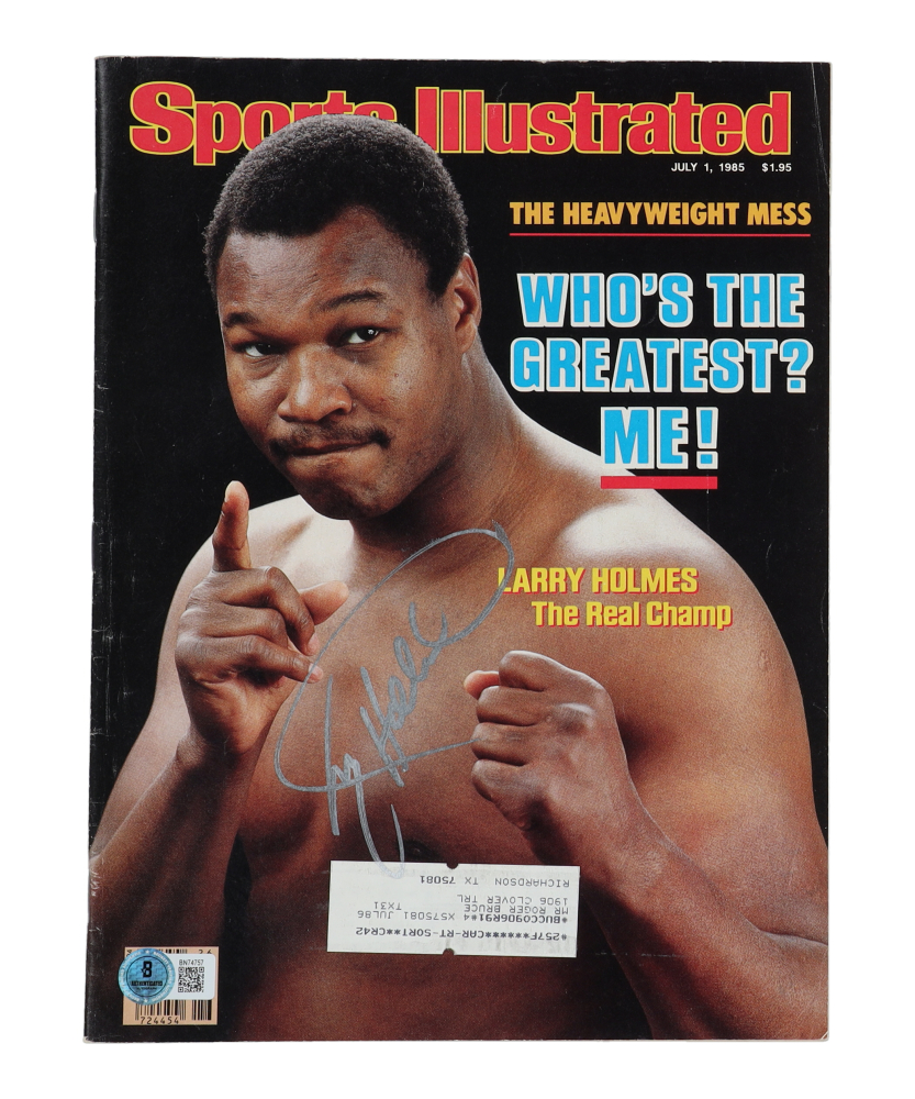 Larry Holmes Signed 1985 Sports Illustrated Magazine (Beckett ...