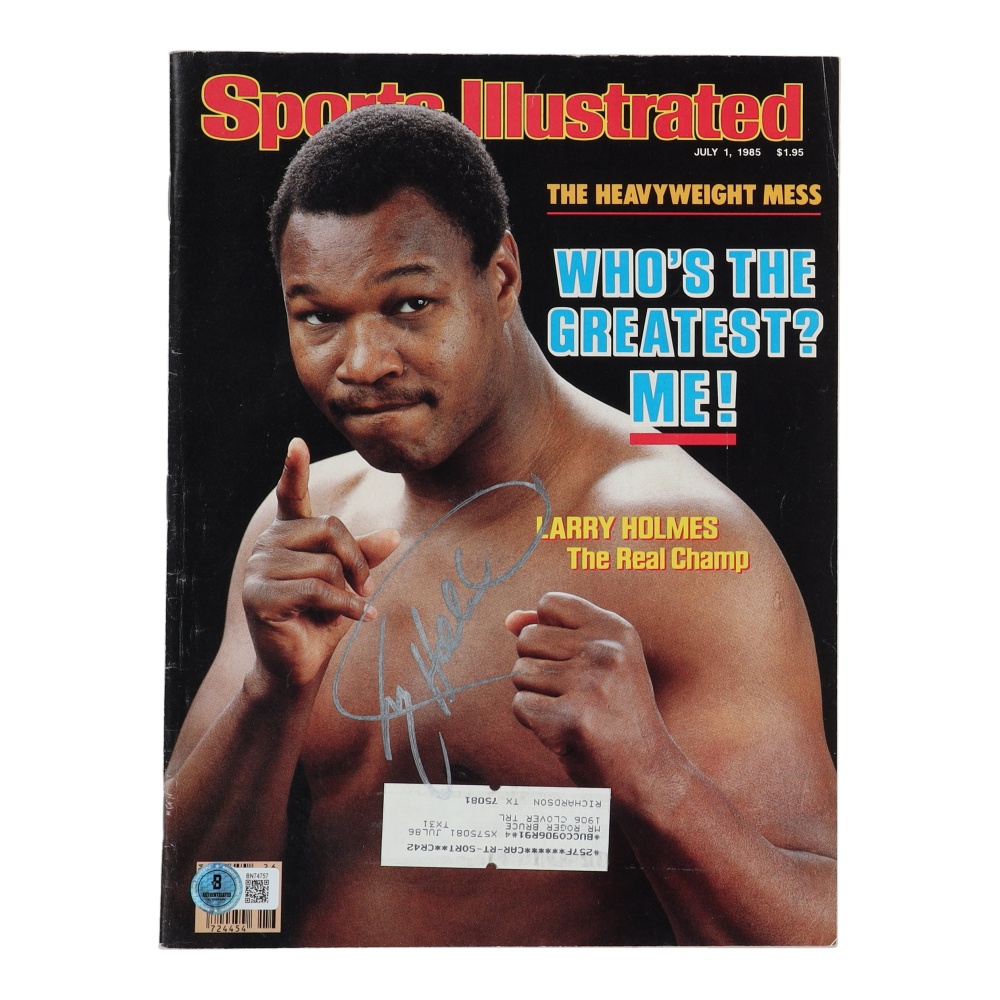 Larry Holmes Signed 1985 Sports Illustrated Magazine (Beckett) | Pristine Auction