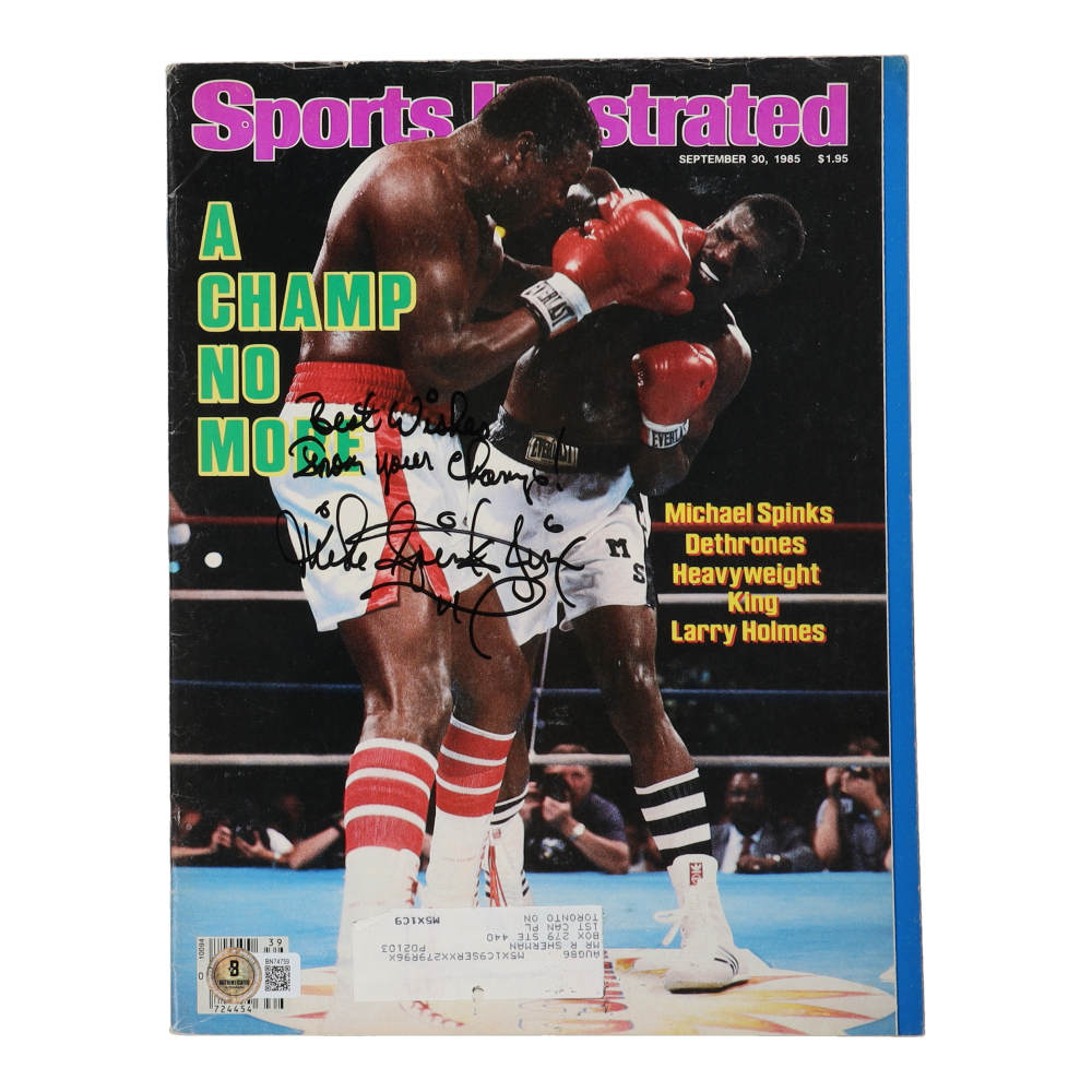Michael "Jinx" Spinks Signed 1985 Sports Illustrated Magazine Inscribed ...