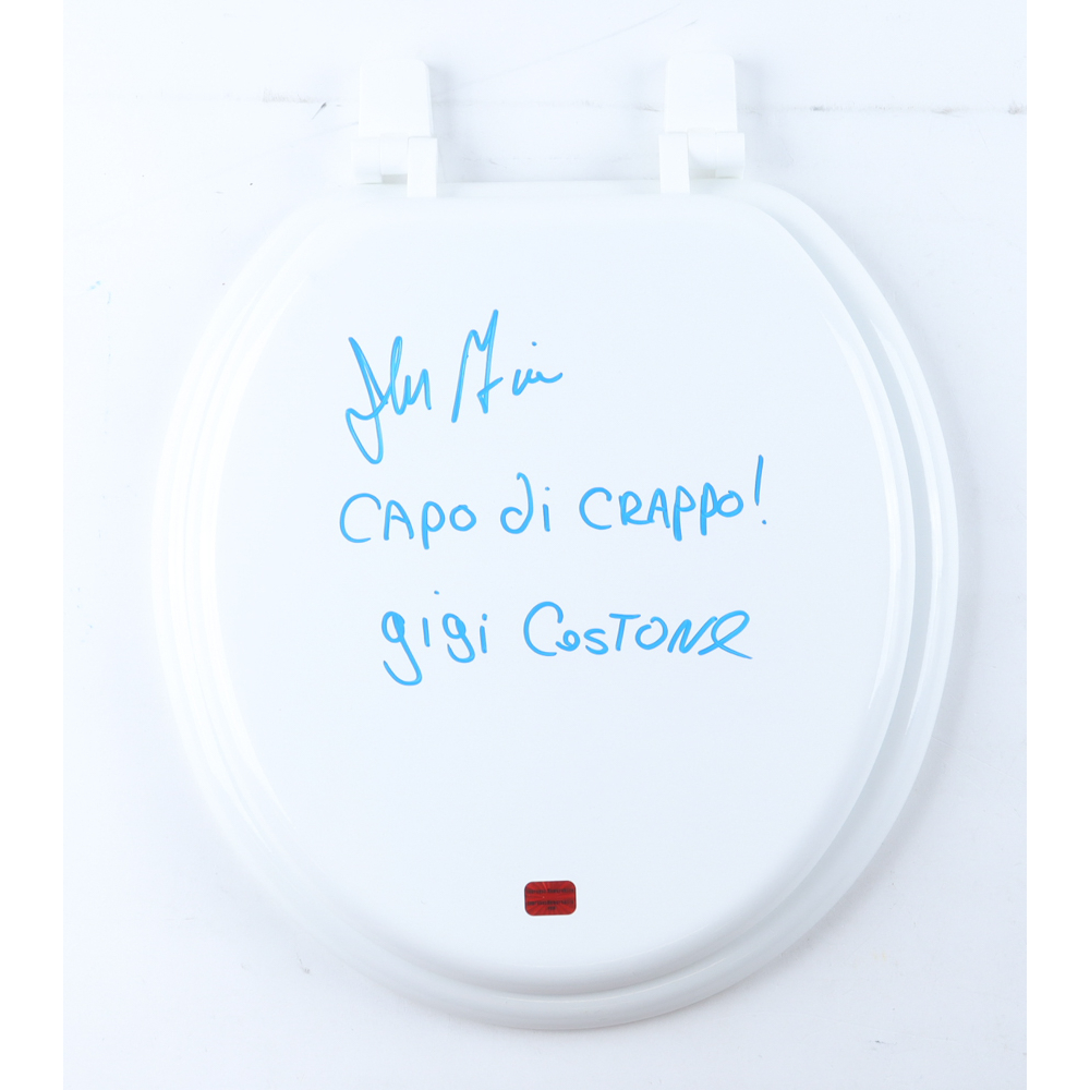 John Fiore Signed "The Sopranos" Toilet Seat Inscribed "Gigi Cestone ...
