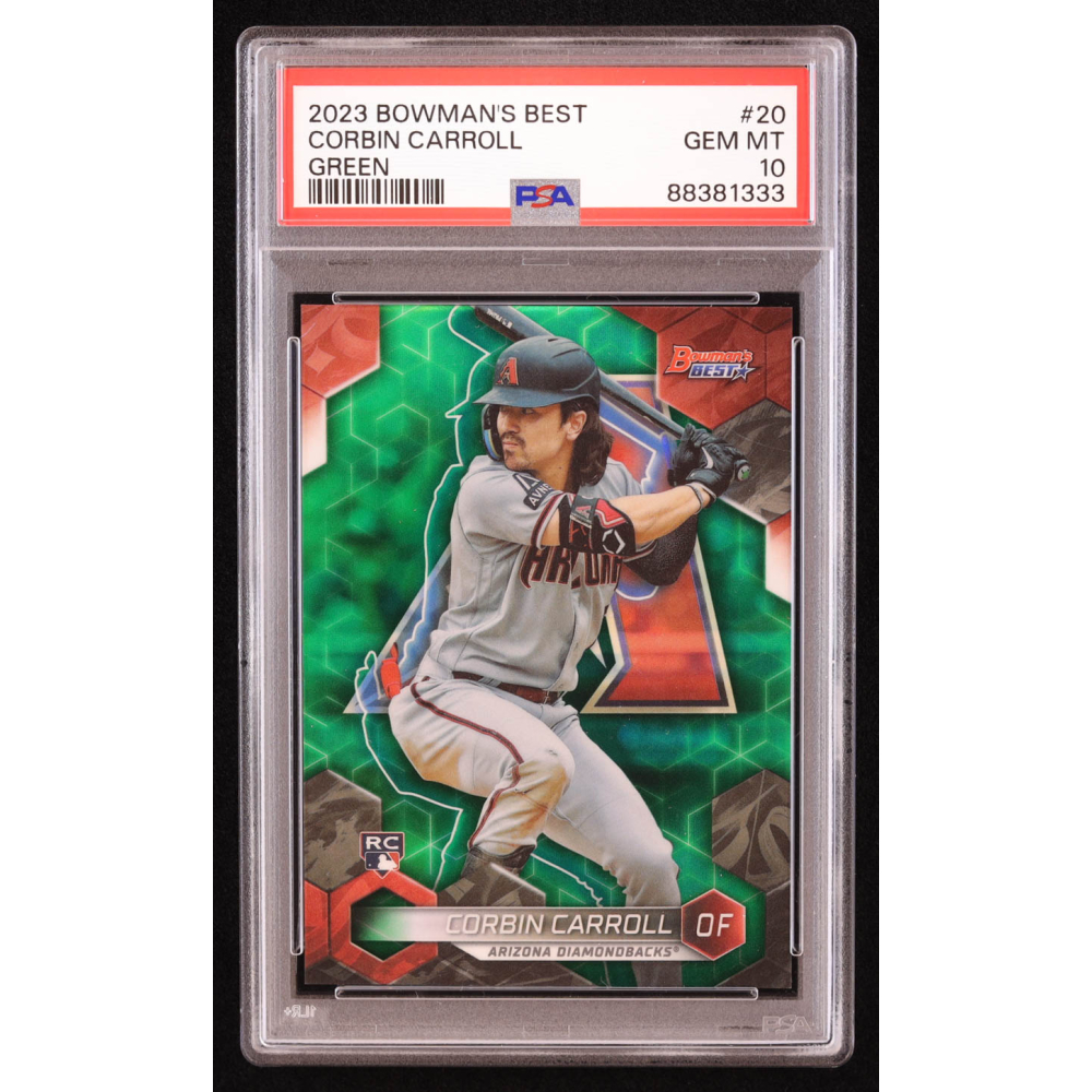 Corbin Carroll 2023 Bowman's Best Green Refractors #20 #14/99 (PSA 10 ...