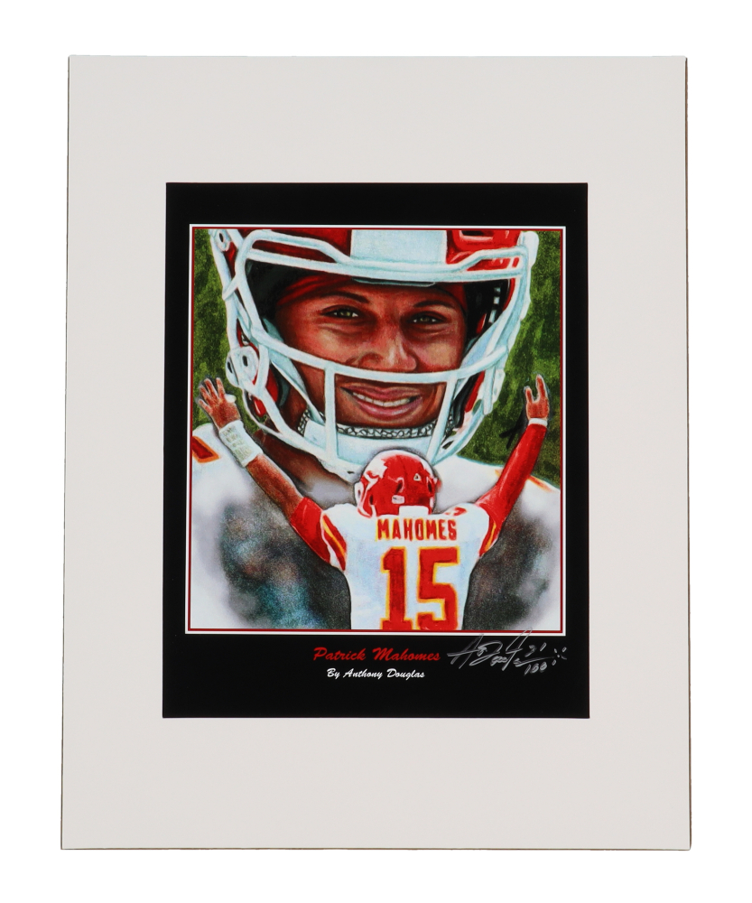 Anthony Douglas "Patrick Mahomes" LE Matted Print Signed by the Artist ...