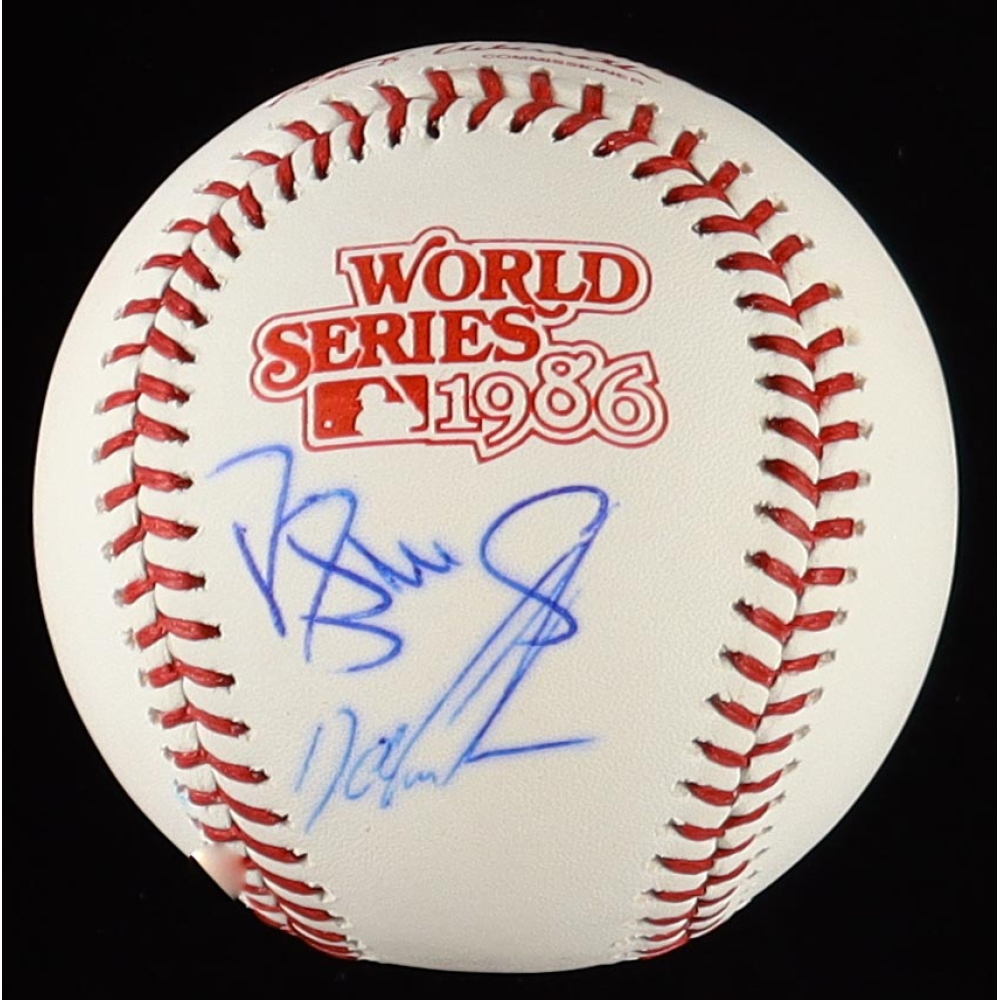 Reggie Jackson & Darryl Strawberry Signed 1986 World Series Logo ...