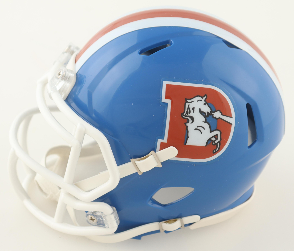 Simon Fletcher & Karl Mecklenburg Signed Broncos Throwback Mini Helmet ...