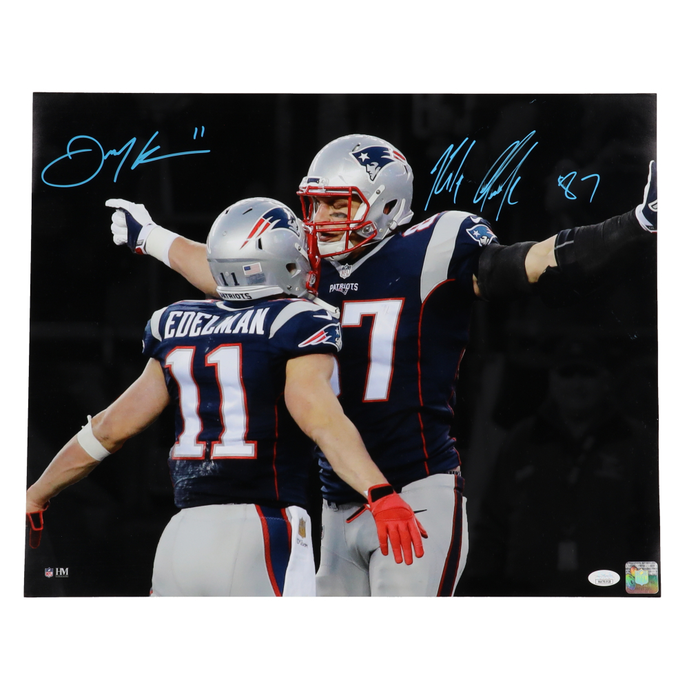 Rob Gronkowski & Julian Edelman Signed Patriots 16x20 Photo (JSA) | Pristine Auction