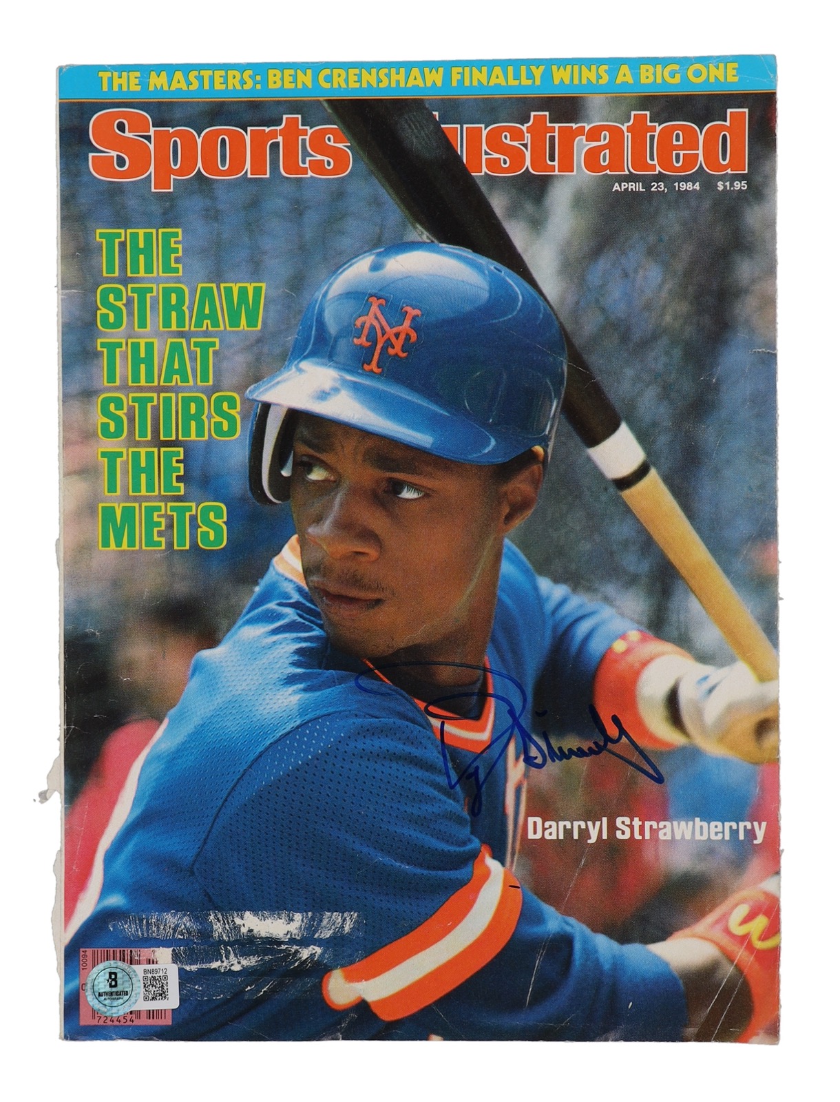 Darryl Strawberry Signed Sports Illustrated Magazine Cover Cut (Beckett ...