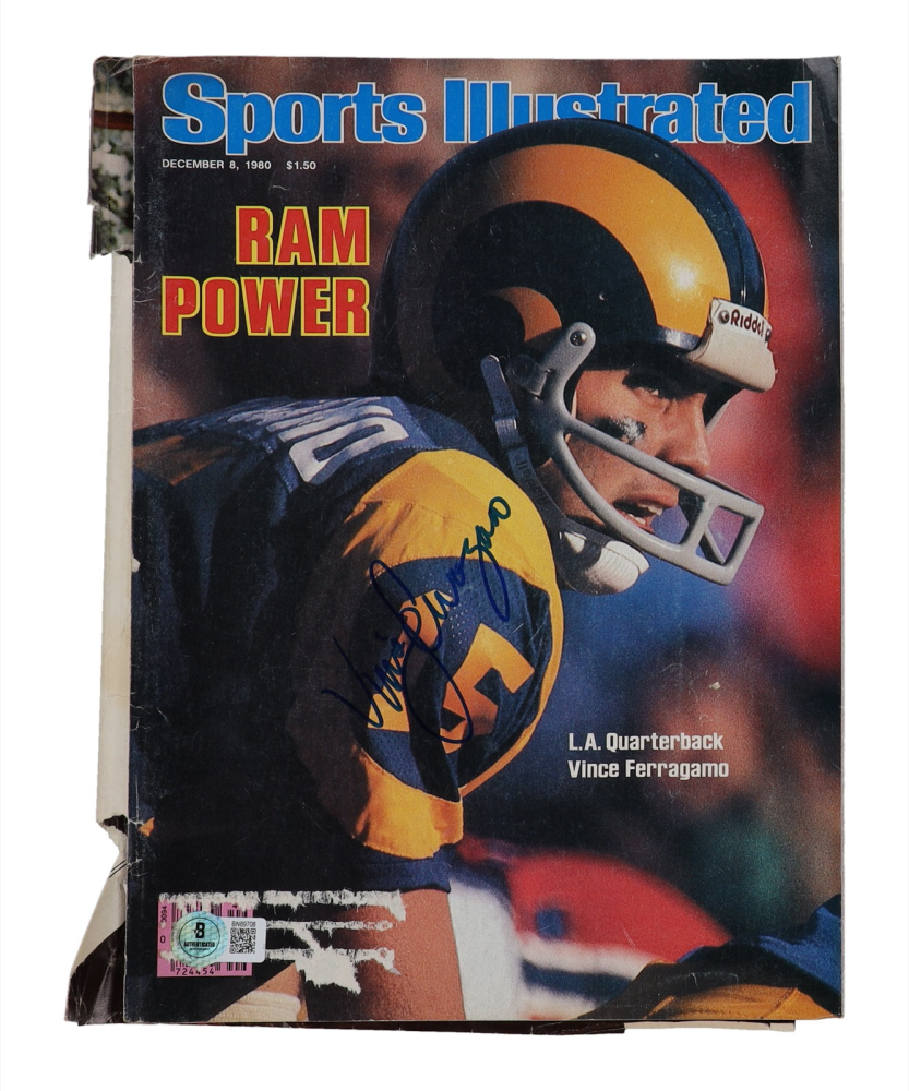 Vince Ferragamo Signed Sports Illustrated Magazine Cover Cut (Beckett) | Pristine Auction