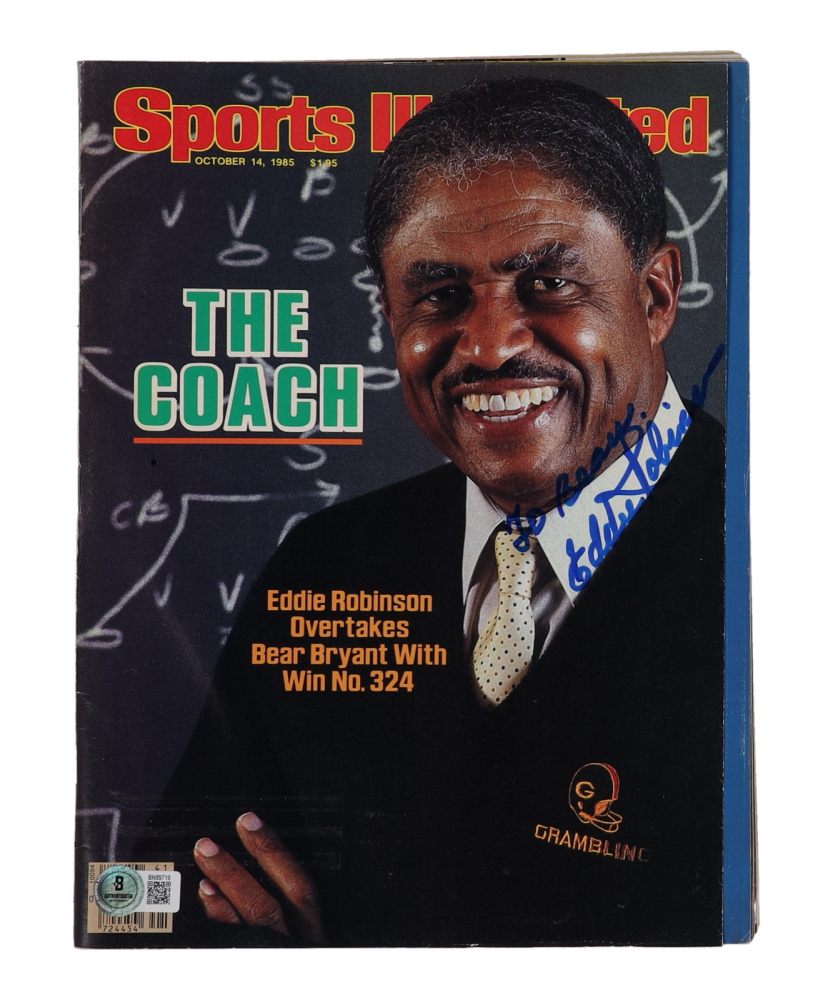 Eddie Robinson Signed 1985 Sports Illustrated Magazine (Beckett) | Pristine Auction