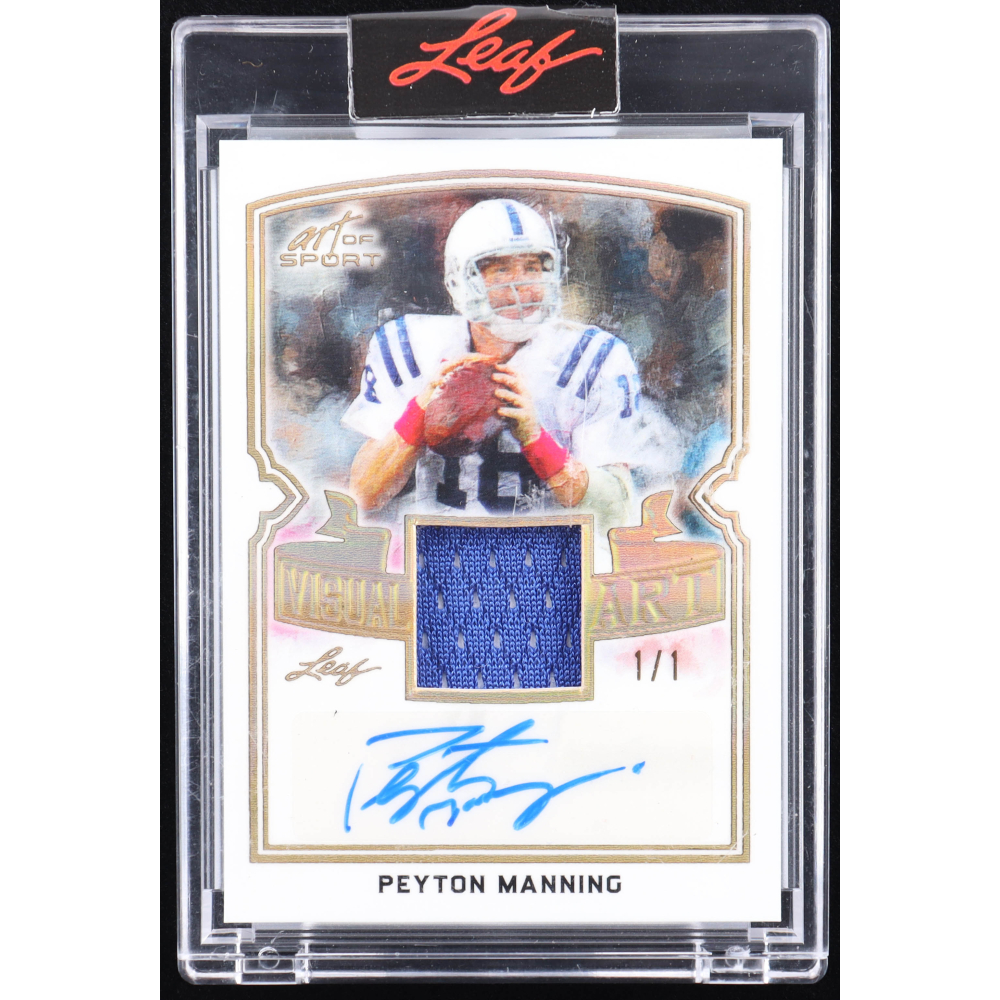 Peyton Manning 2021 Leaf Art of Sport Visual Art Relic Autograph ...