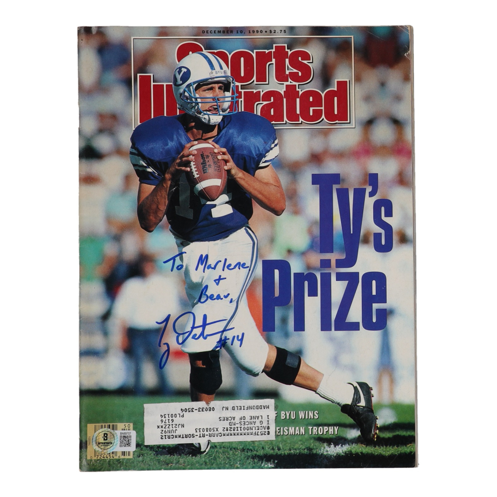 Ty Detmer Signed 1990 Sports Illustrated Magazine (Beckett) | Pristine ...