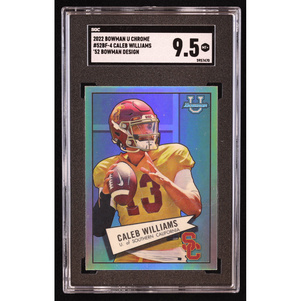 Caleb Williams 2022 Bowman Chrome University '52 Bowman #52BF4 RC (SGC ...