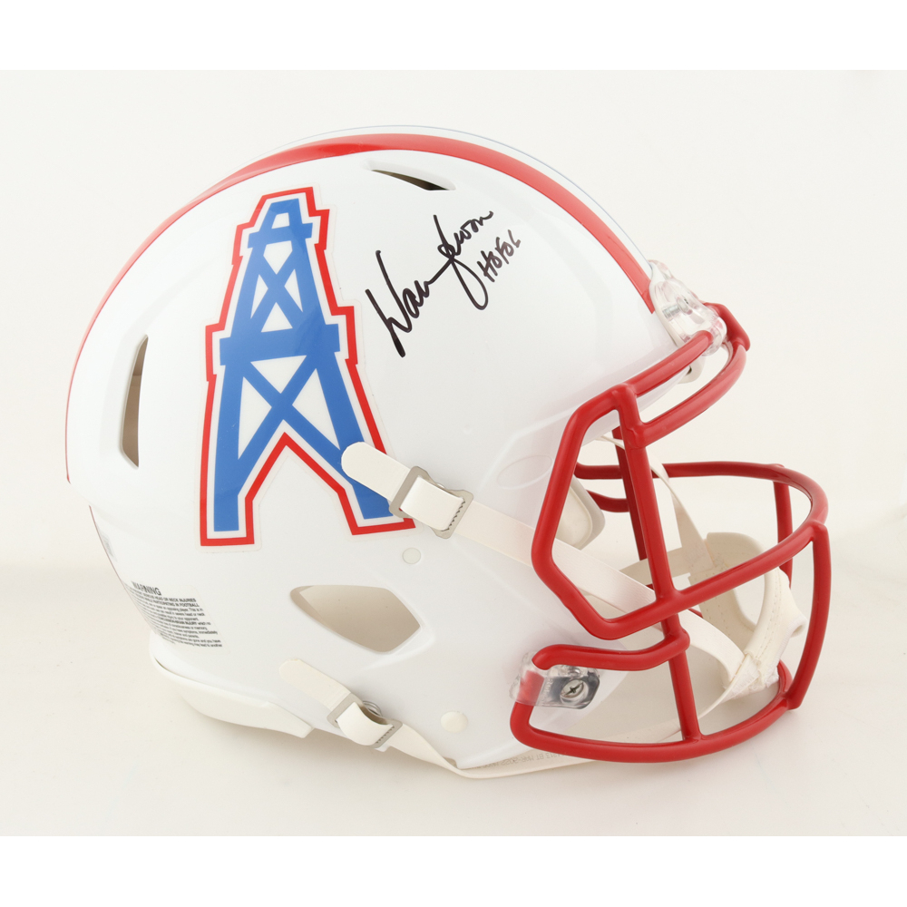 Warren Moon Signed Oilers Full-Size Authentic On-Field Throwback Speed ...