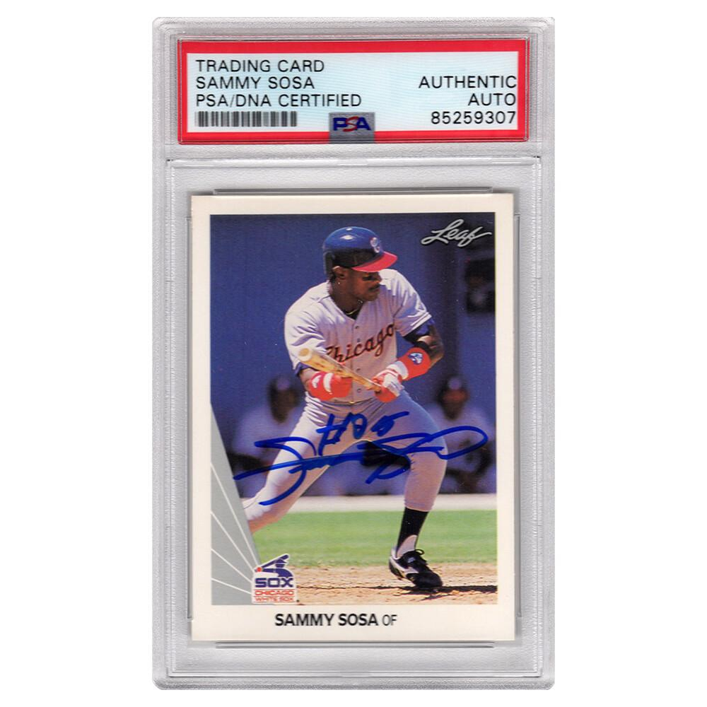 Sammy Sosa Signed 1990 Leaf #220 (PSA) | Pristine Auction