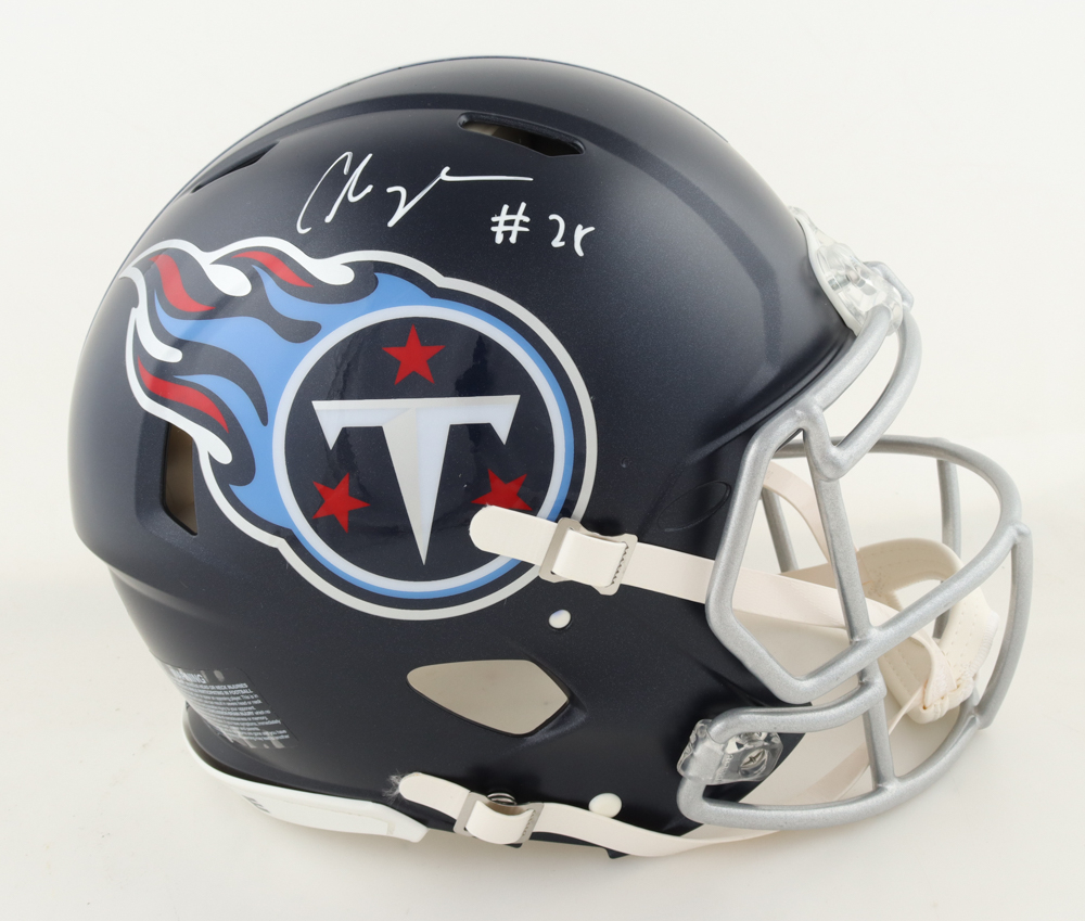 Chris Johnson Signed Titans Full-Size Authentic On-Field Speed Helmet ...