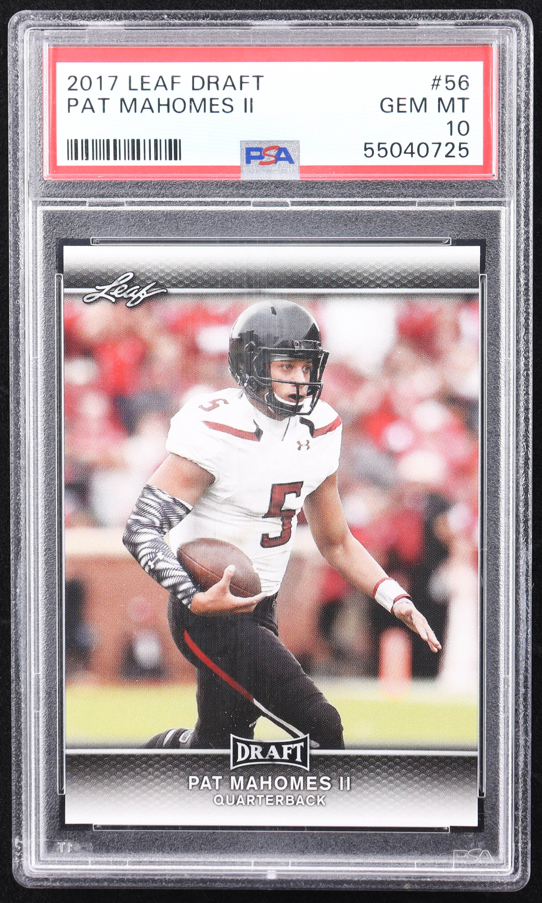 Patrick Mahomes II 2017 Leaf Draft #56 RC (PSA 10) | Pristine Auction