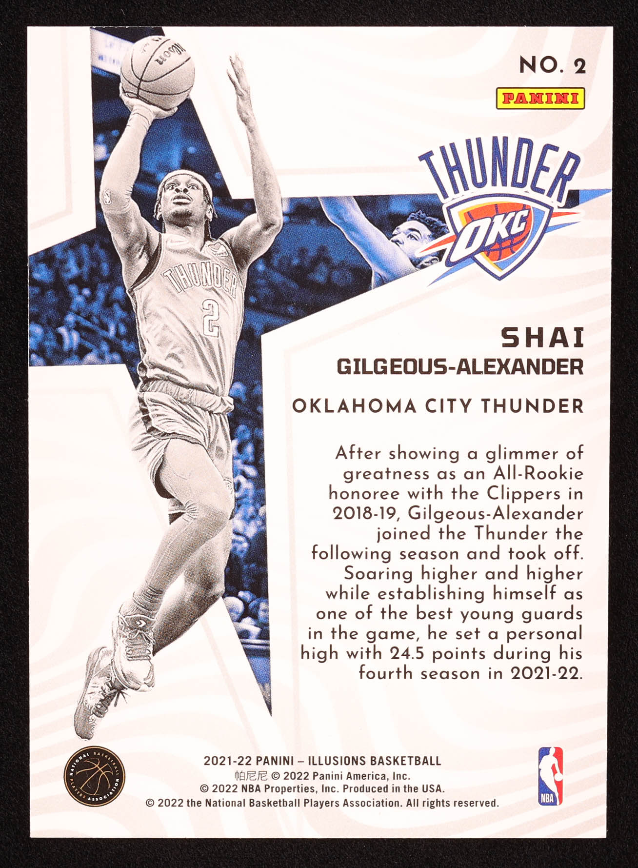 Shai Gilgeous-Alexander 2021-22 Panini Illusions Shining Stars Orange ...