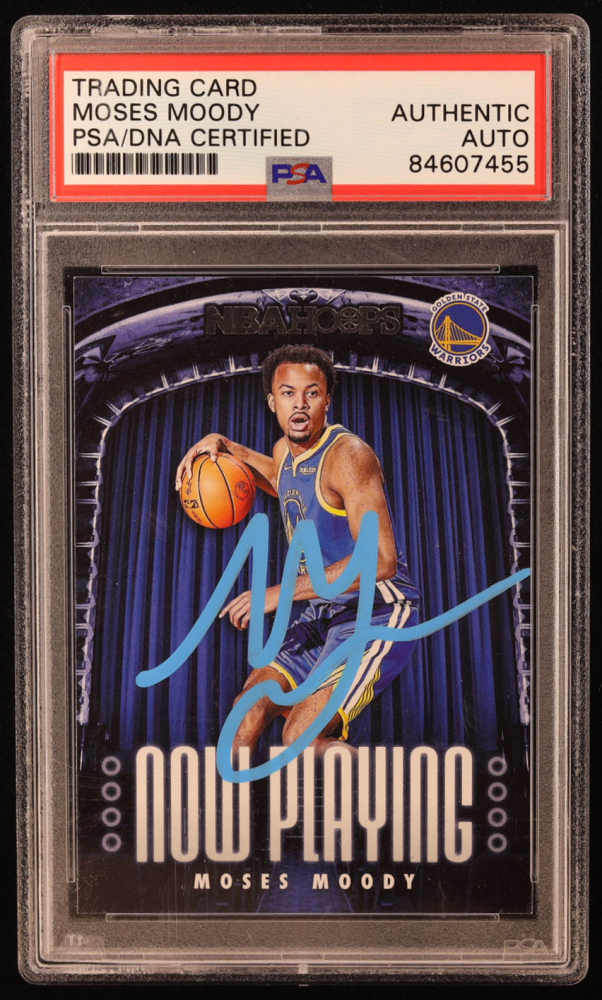 Moses Moody Signed 2021-22 Hoops Now Playing #14 RC (PSA) | Pristine Auction