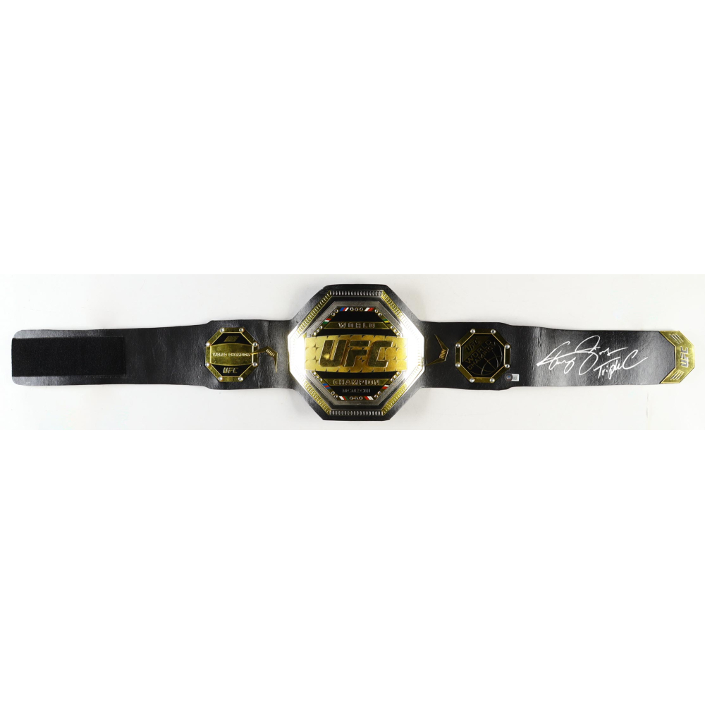 Henry Cejudo Signed Full-Size UFC World Champion Belt Inscribed "Triple ...