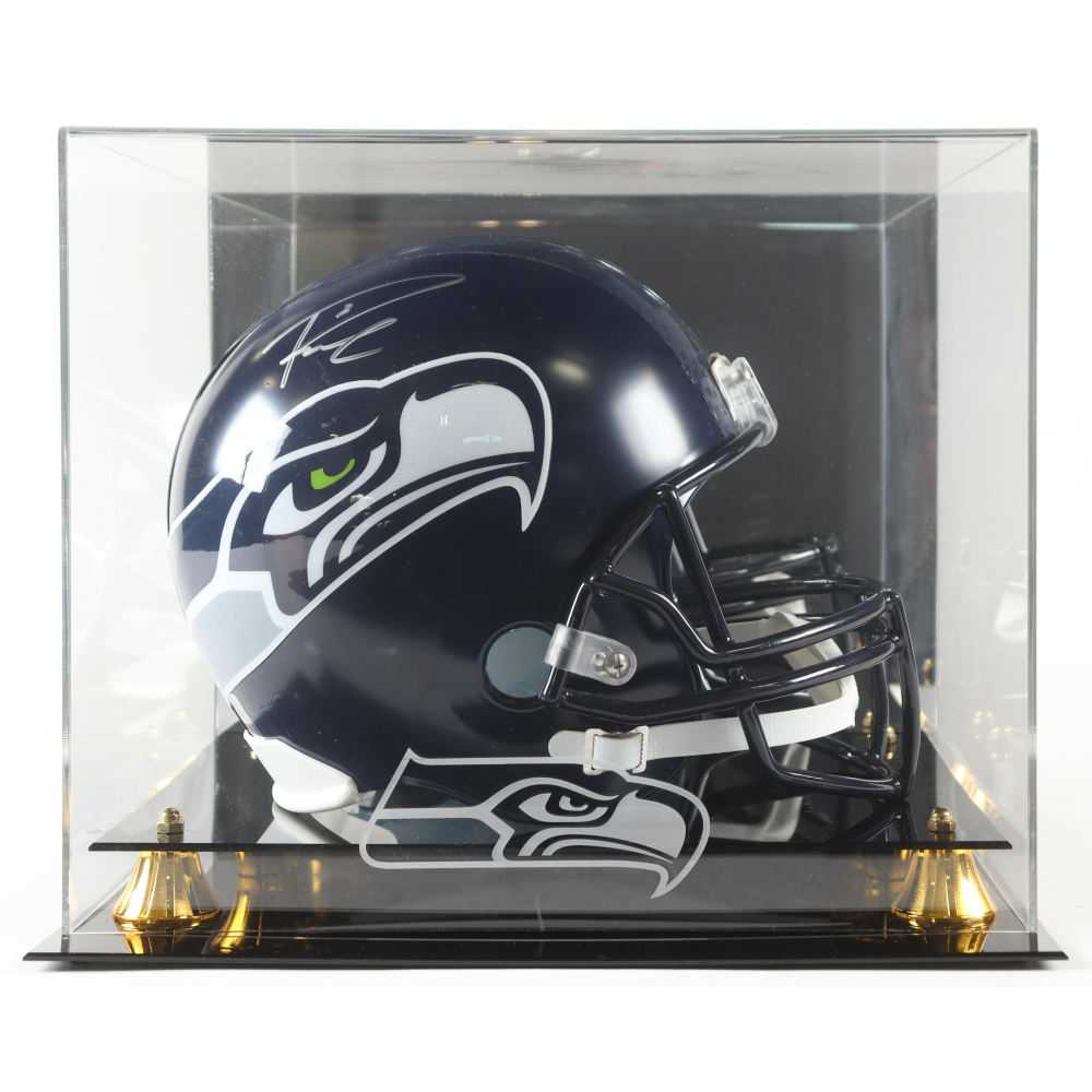 Russell Wilson Signed Seahawks Full-Size Helmet With Display Case ...