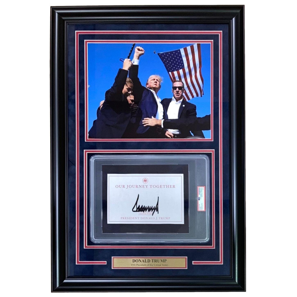 Donald Trump Signed Custom Framed Cut Display (PSA) | Pristine Auction