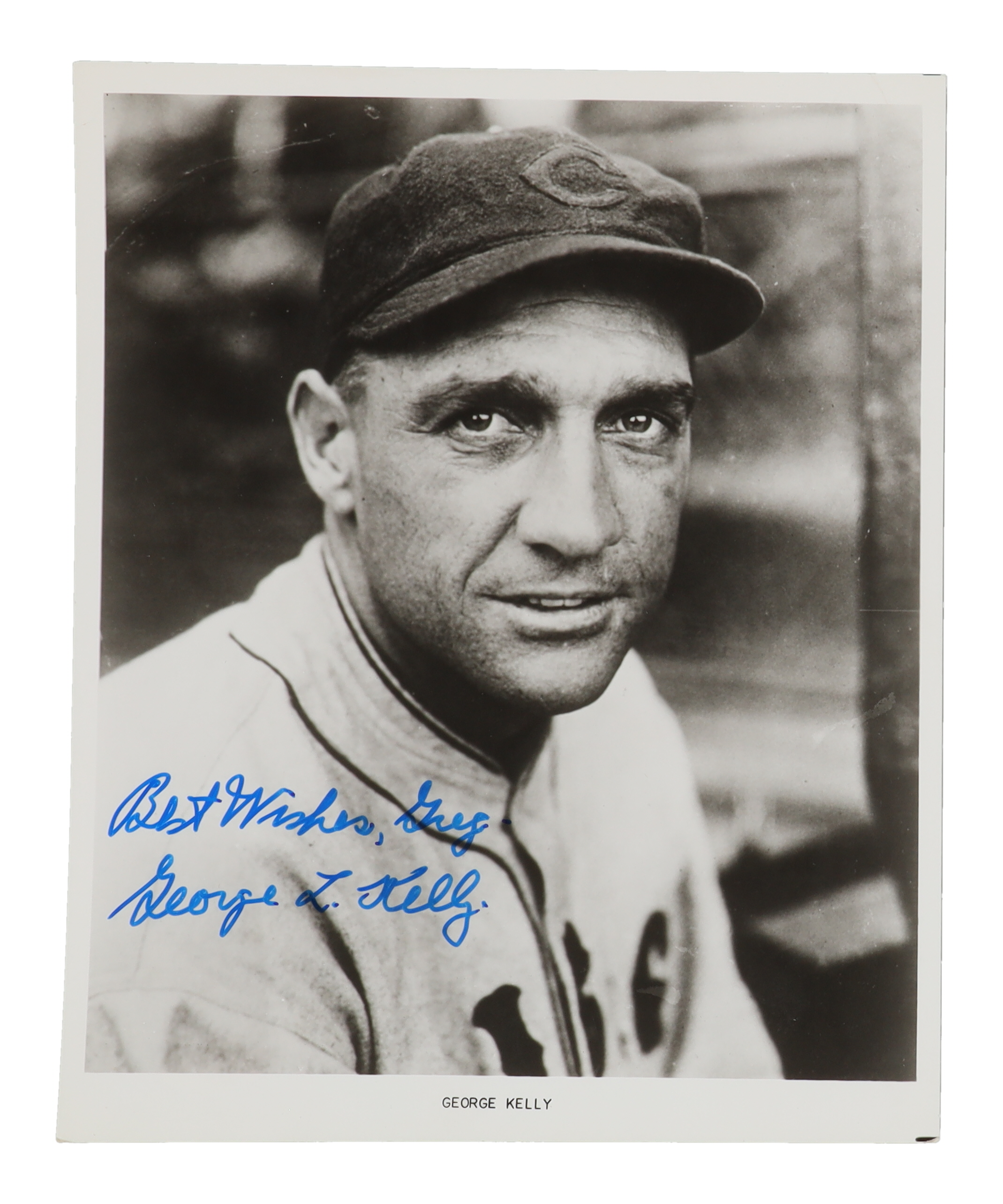 George Kelly Signed Giants 8x10 Photo Inscribed "Best Wishes" (JSA ...