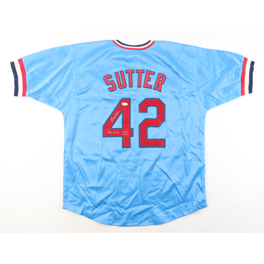 Bruce Sutter Signed Jersey Inscribed "H.O.F. 2006" & "300 Saves" (JSA ...